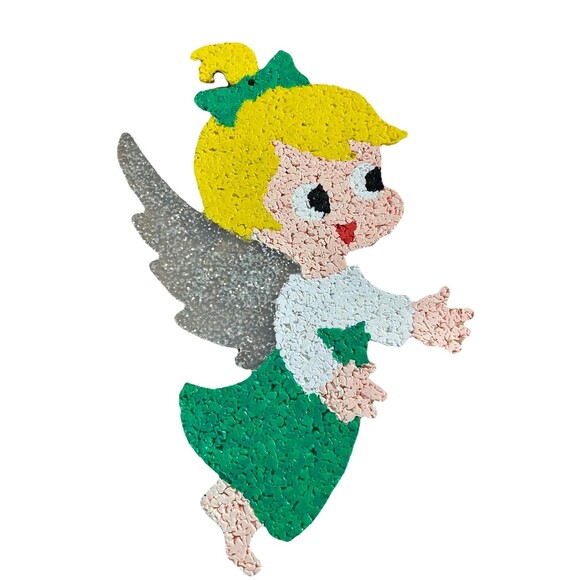 Holiday | Vintage Melted Plastic Popcorn Christmas Angel Wall Decor ...